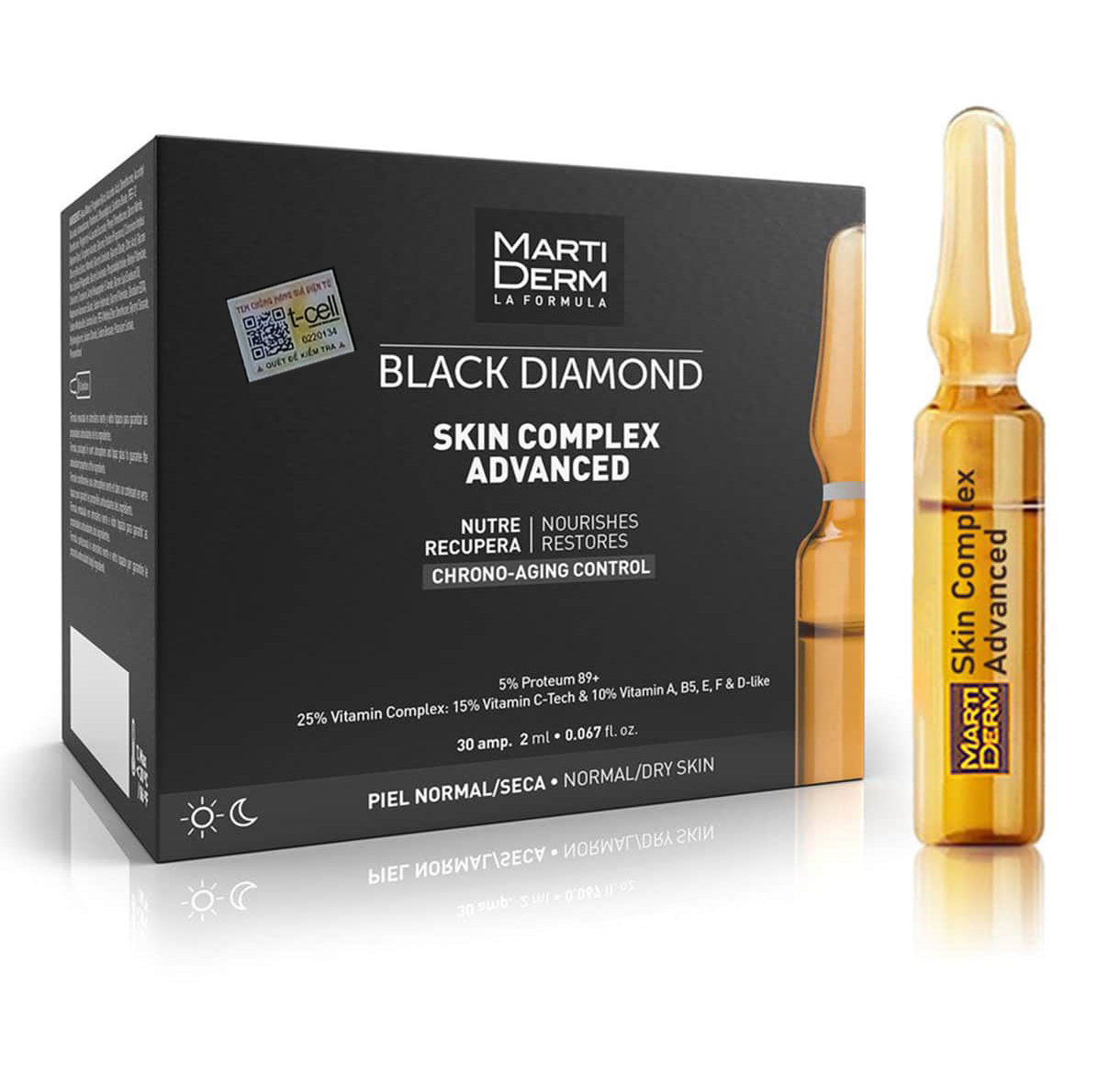 Ampoule dưỡng sáng, trẻ hóa da MartiDerm Black Diamond