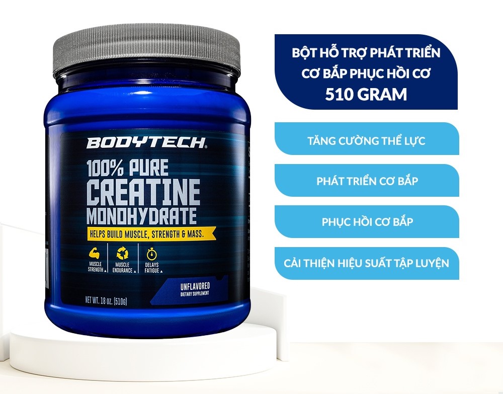 Bột Hỗ Trợ Tăng Cơ Bắp BodyTech 100% Pure Creatine Monohydrate