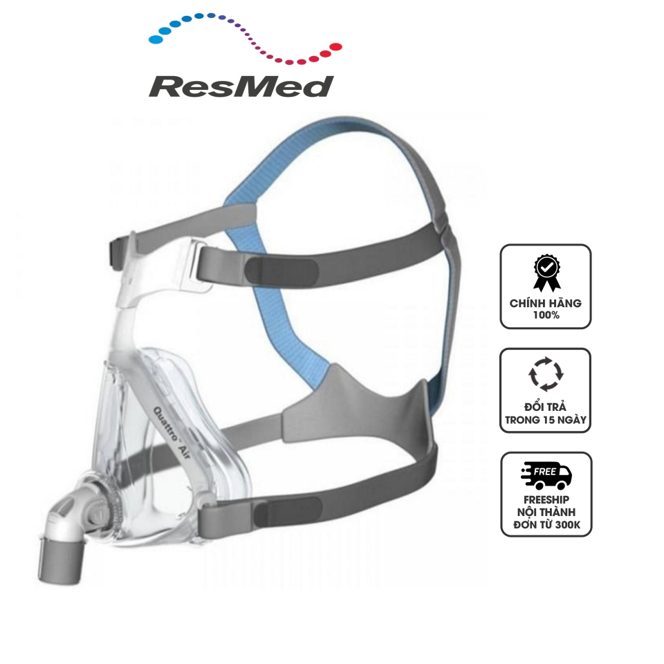 Mặt nạ thở Bilevel BiPAP CPAP ResMed Quattro Air | Chiaki.vn